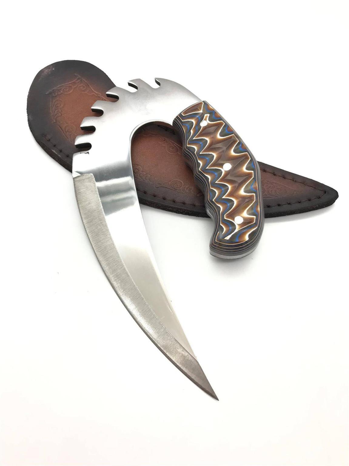Handgemachtes Jagdmesser mit Wolfskopf, Naturmesser BB19-6 ...